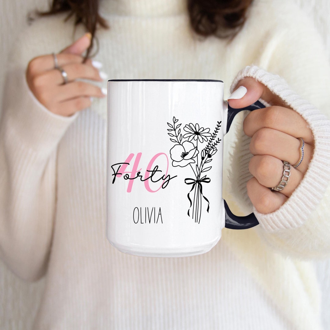 Custom Forty Birthday Mug, 40th Birthday Mug, 40th Birthday Cup ...