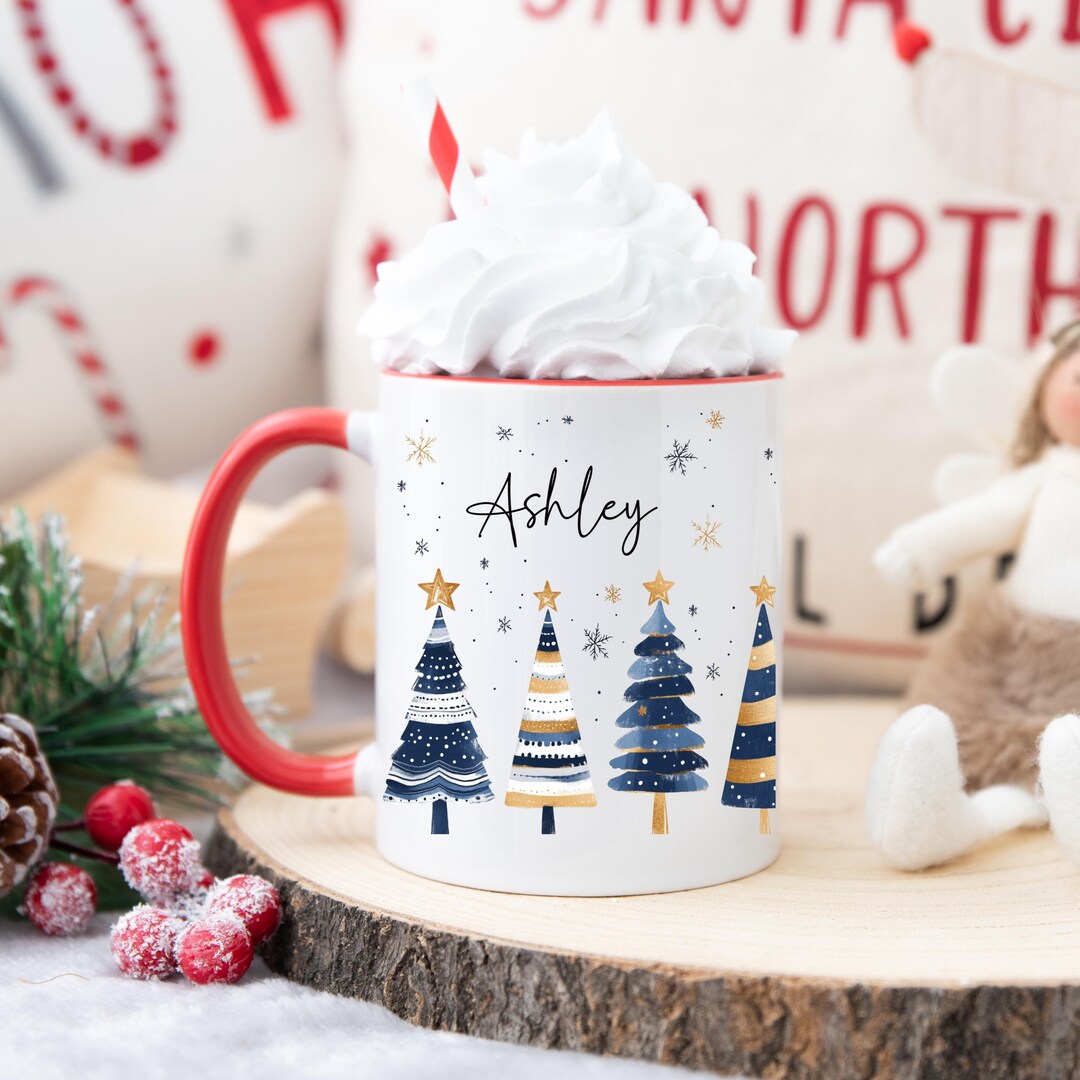 Custom Christmas Tree Mug, Personalized Christmas Tree Coffee Mug ...