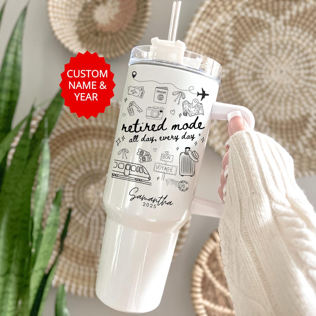 Personalized Retirement Tumbler 40oz, Happy Retirement Tumbler With ...