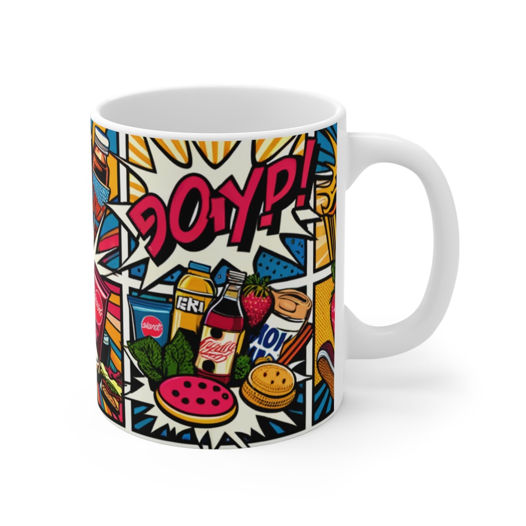 Pop Pop Mug, 80s Pop Culture Art, Clean Pop Art, 11oz Mug, Funky Mug ...