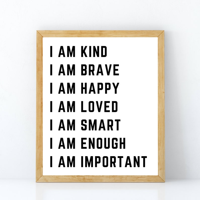 Printable Affirmations for Kids, I Am Affirmations, Playroom Poster ...