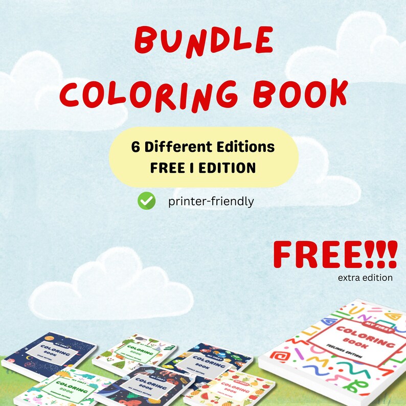 COLORING BOOK 120 Printable Pages Plus Free Extra 10 Pages Coloring ...