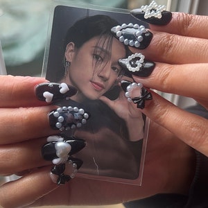 ATEEZ ANITEEZ Aesthetic Press on Nails Kpop Nails Coquette Nails Almond ...