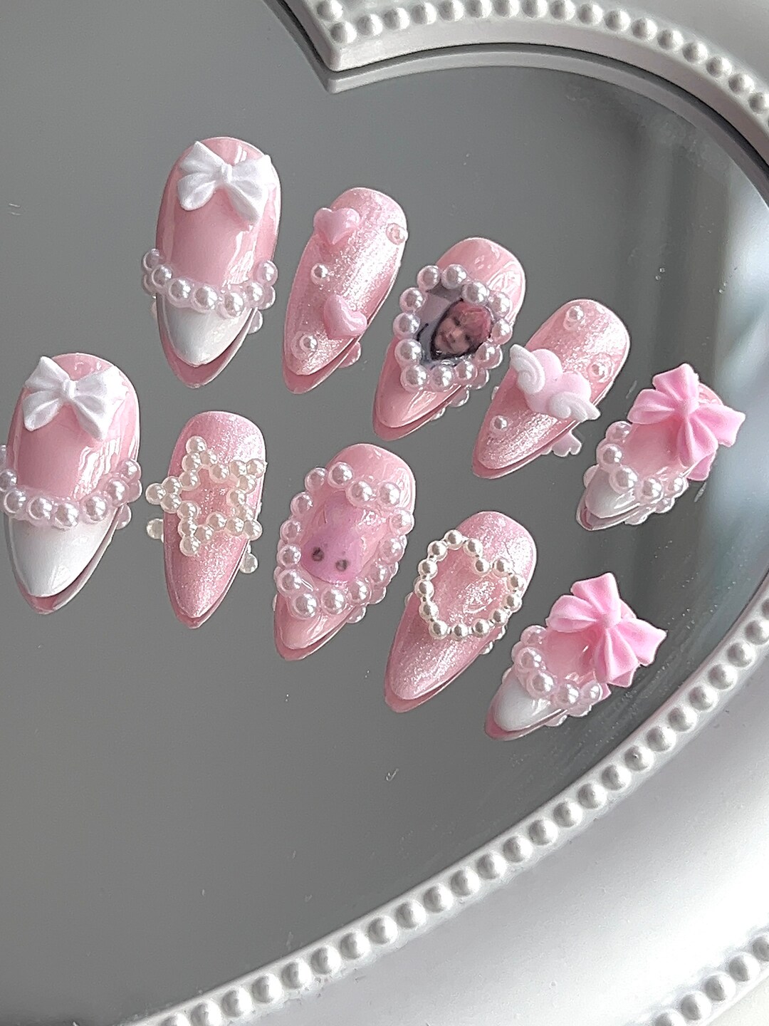 ATEEZ ANITEEZ Aesthetic Press on Nails Kpop Nails Coquette Nails Almond ...