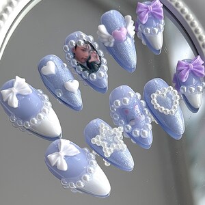 ATEEZ ANITEEZ Aesthetic Press on Nails Kpop Nails Coquette Nails Almond ...