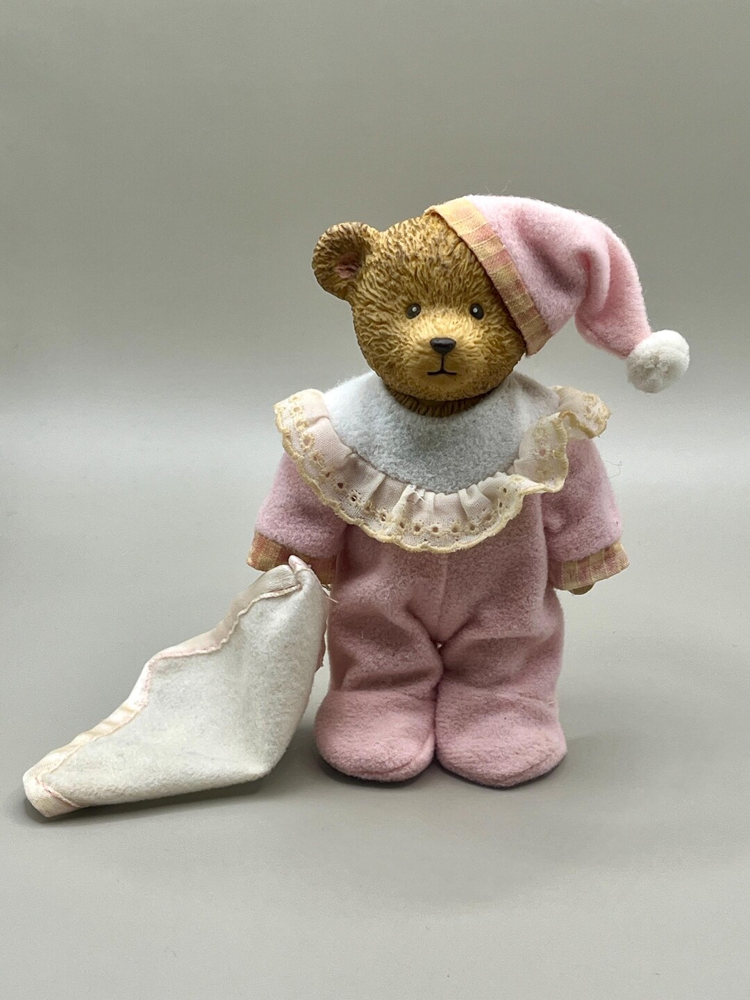 Vintage Russ Teddy Town Night-time Poseable Figure With Pink Pyjamas ...