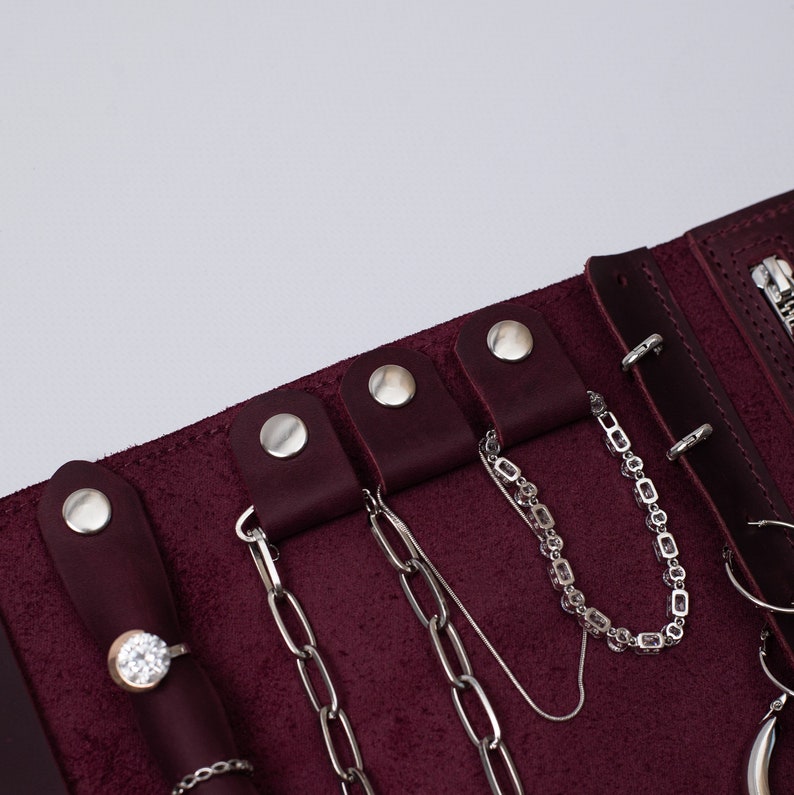 Custom Jewelry Case, Jewelry Travel Case, Leather Jewelry Roll, Large ...