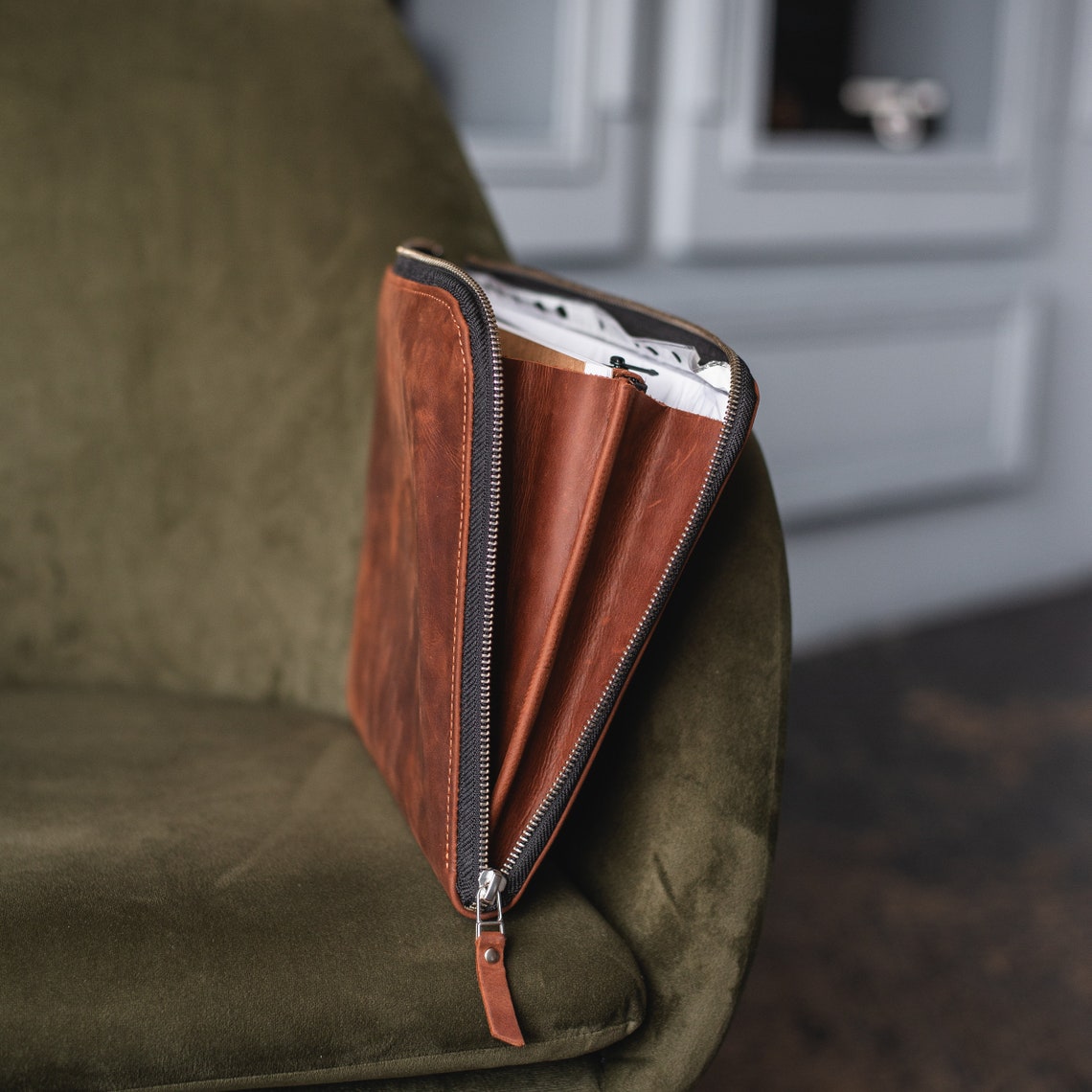 Personalized Folio, Leather Portfolio Women, File Folder Organizer, A4 ...