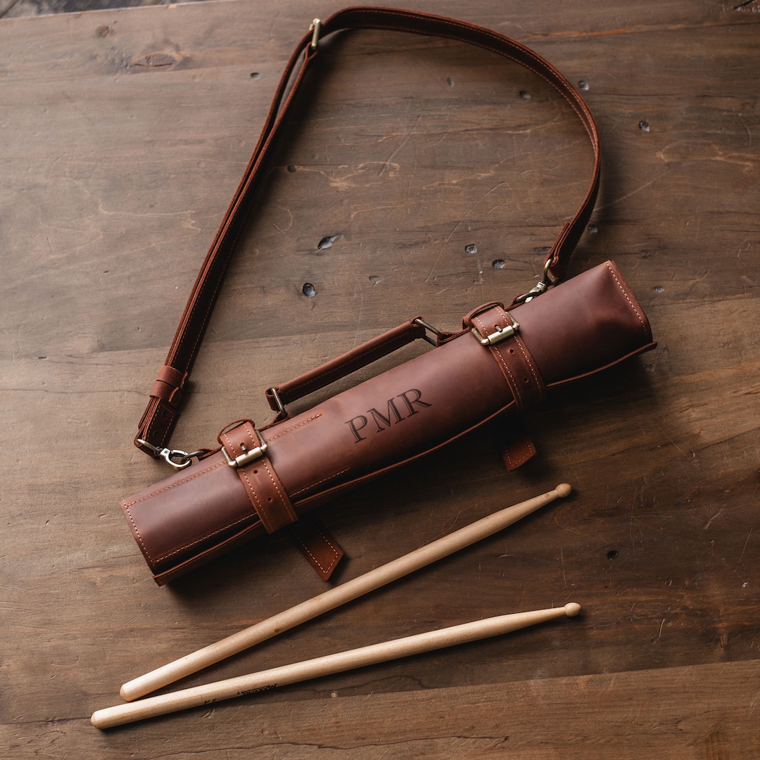 Custom Drumstick Bag, Leather Stick Bag, Leather Drum Stick Holder ...