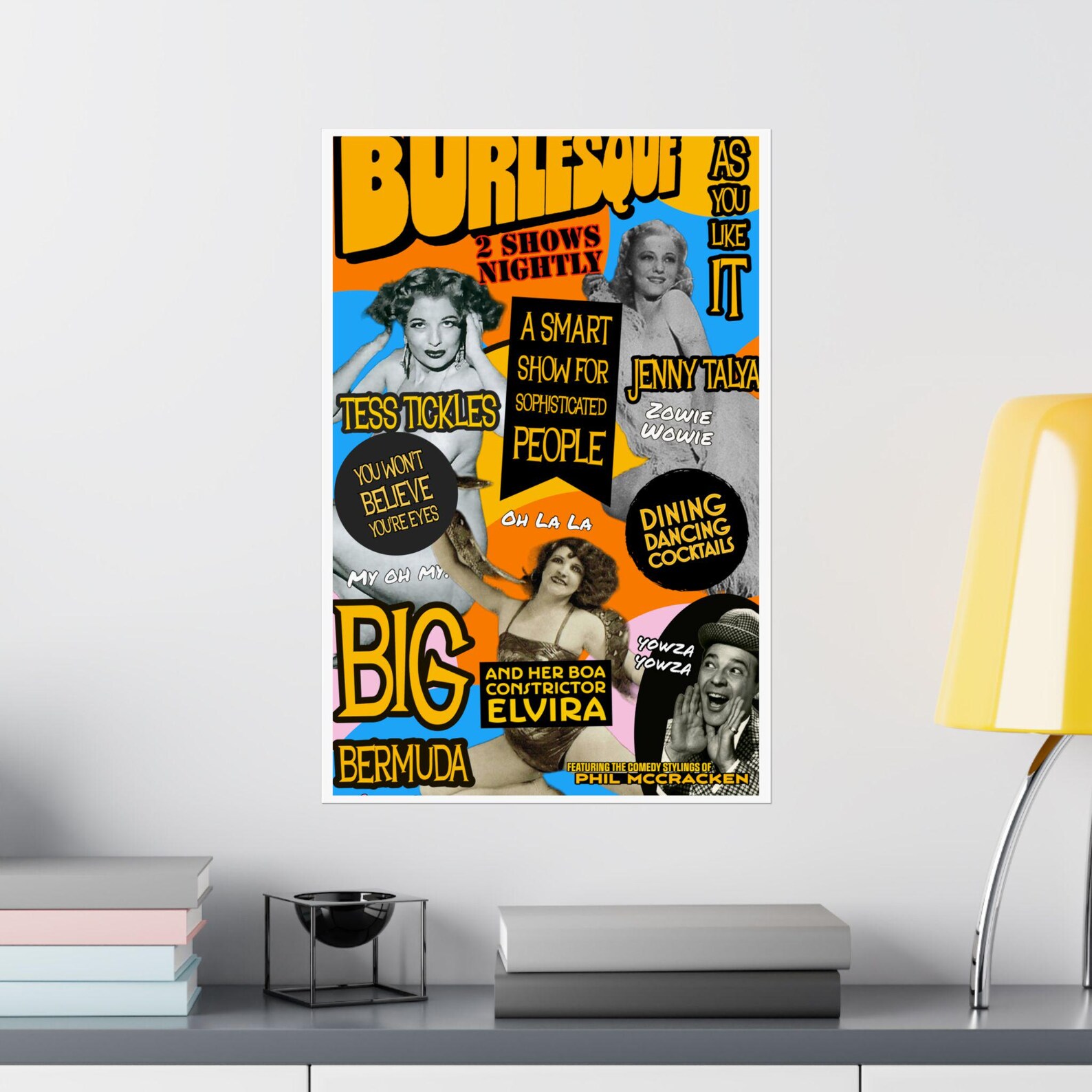 Vintage Burlesque Novelty Retro 1950's Funny Pop Art Matte Vertical ...