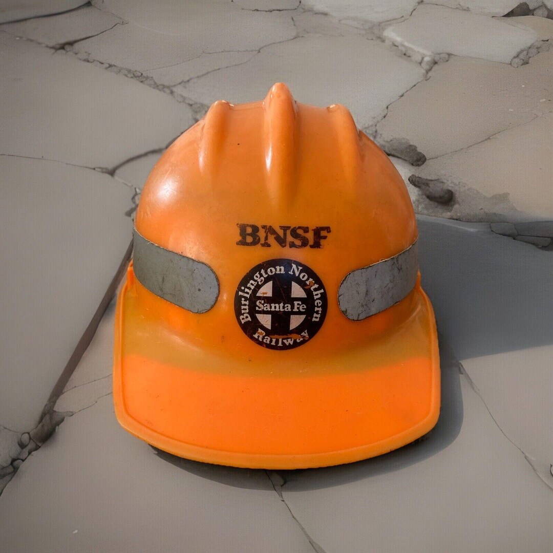 Vintage BNSF Burlington Northern Santa Fe Railroad Hard Hat Safety ...