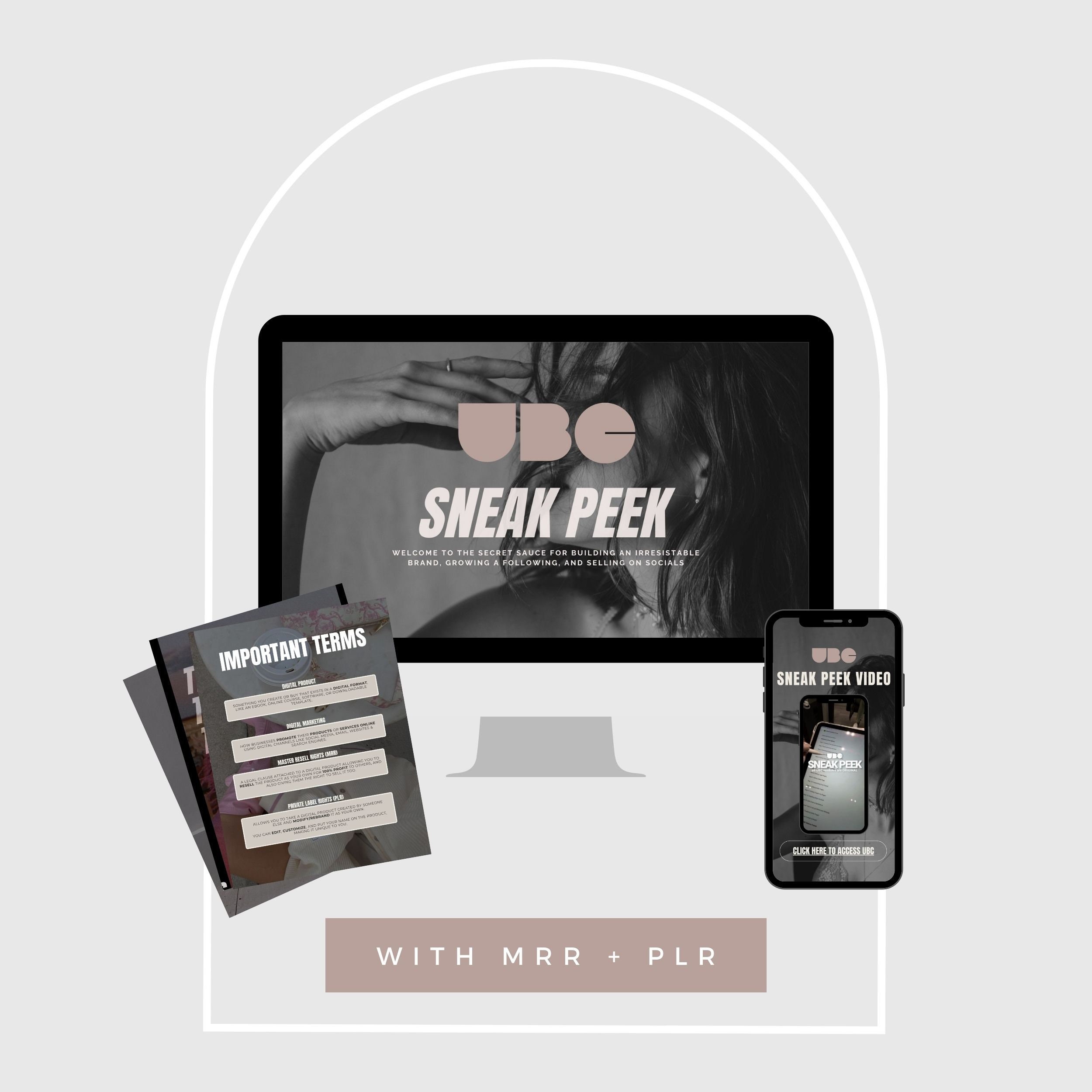 UBC Sneak Peek W/ MRR + PLR Rights | Digital Template for Ubc | Ubc ...