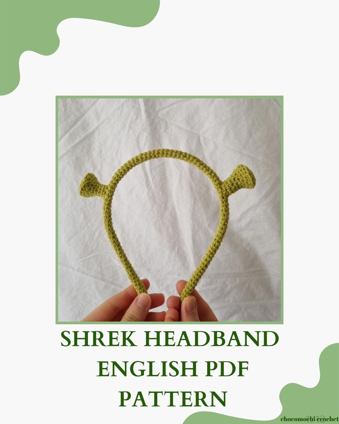 Shrek Headband Crochet Pattern, Crochet Pattern, Amigurumi Tutorial in ...