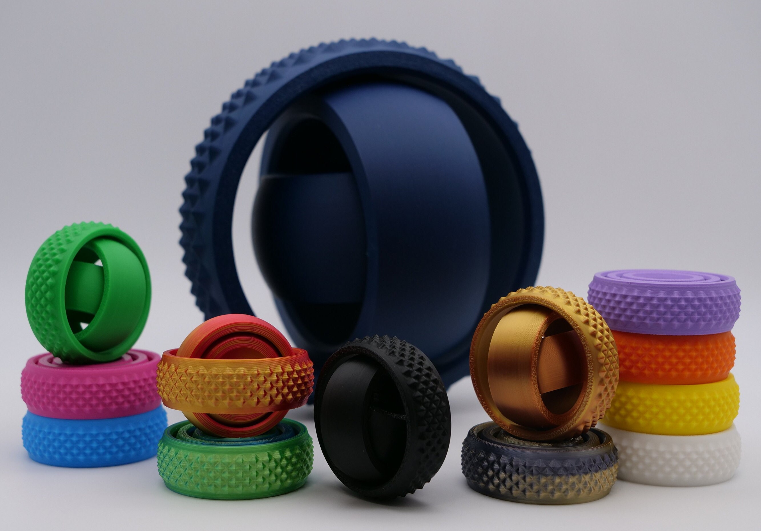 Spinning Gyro Fidget Spinner 3D Printed Sensory Toy Quiet Pocket Sized ...