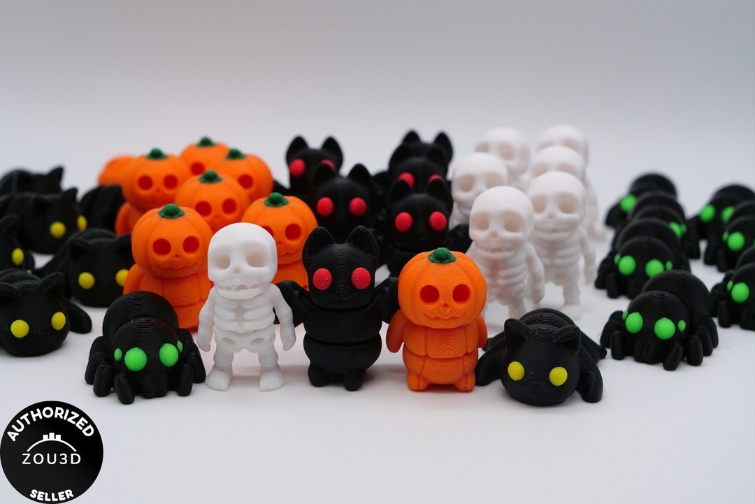 Halloween Mini Figures: 5-pack Articulated 3D Printed Fidget Toys ...
