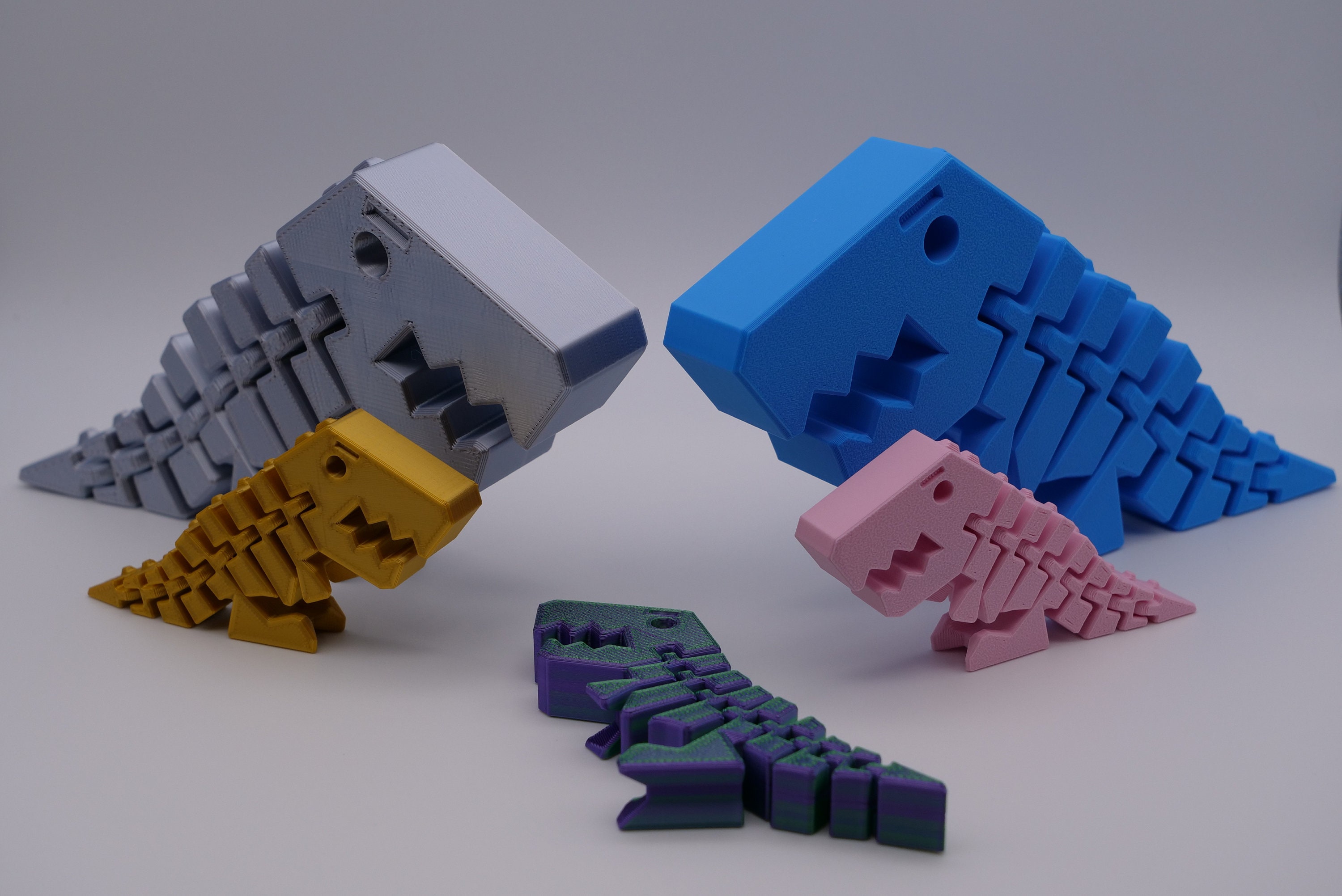 Flexi Rexi the 3D Printed Articulated Fidget Dinosaur for on the Go ...