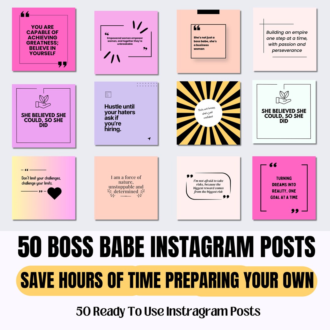 Girl Boss Instagram Templates, Boss Babe Instagram Posts, Empowered ...