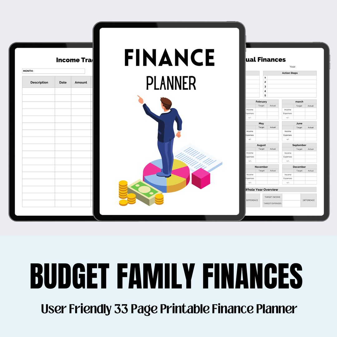 Finance Planner Printable Monthly Budget Tracker & Organize Your ...