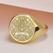 14K Gold King of Heart Signet Ring, Playing Card Rectangle Ring, Casino ...