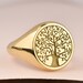 14K Gold Tree of Life Signet Ring, Family Tree Gold Ring, Personalized ...