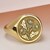 14K Solid Gold Thistle Signet Ring, Scottish Thistle Ring, Round Gold ...