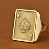14K Solid Gold Raven Bird Signet Ring, Gold Crow Ring, Gothic Gold Ring ...