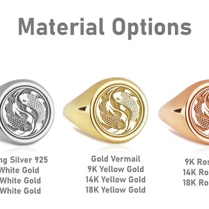 14K Gold Koi Fish Signet Ring, Nishikigoi Fish Jewelry, Japanese Fish ...