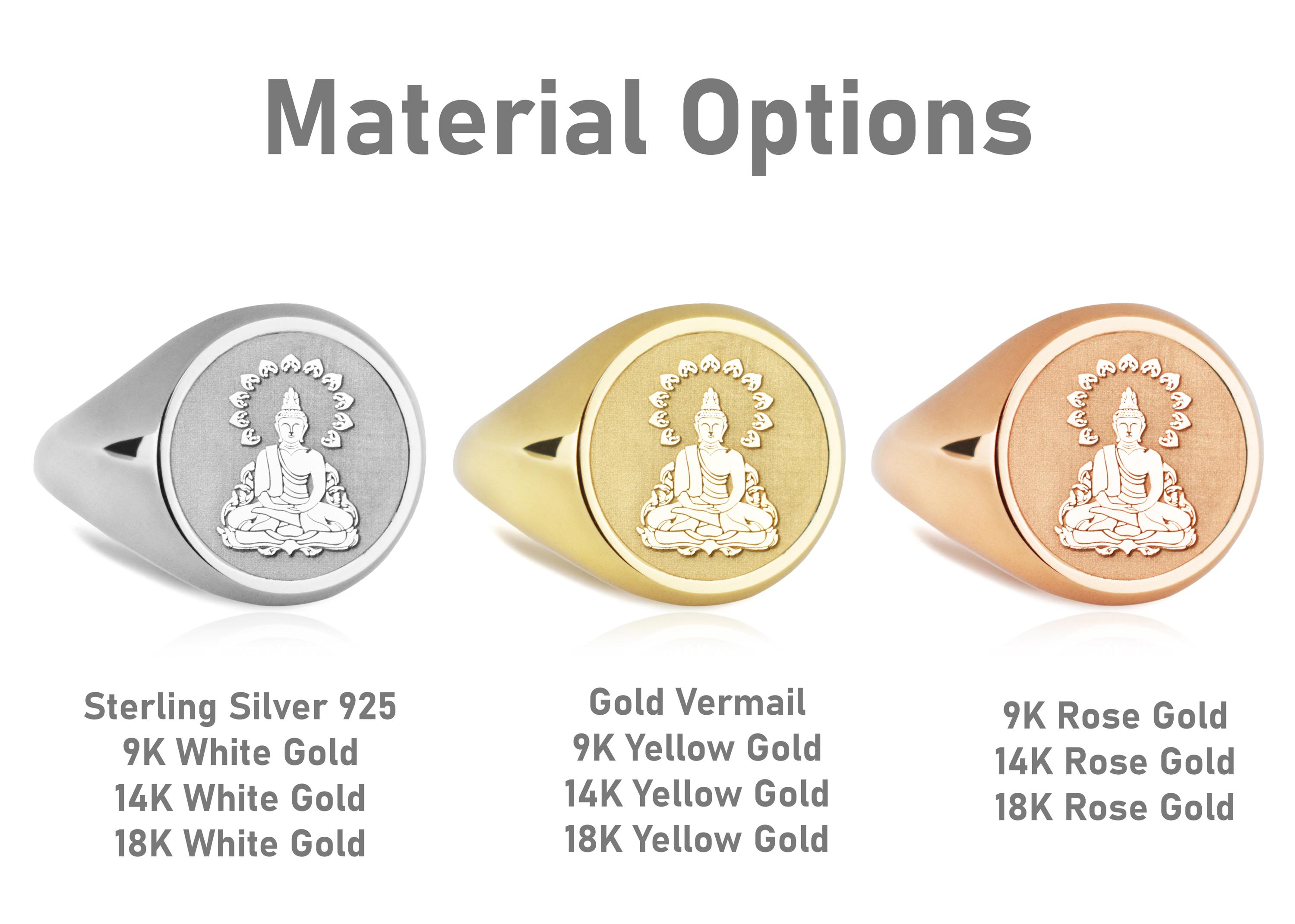14K Gold Buddha Statue Signet Ring, Meditation Jewelry, Peaceful Zen ...