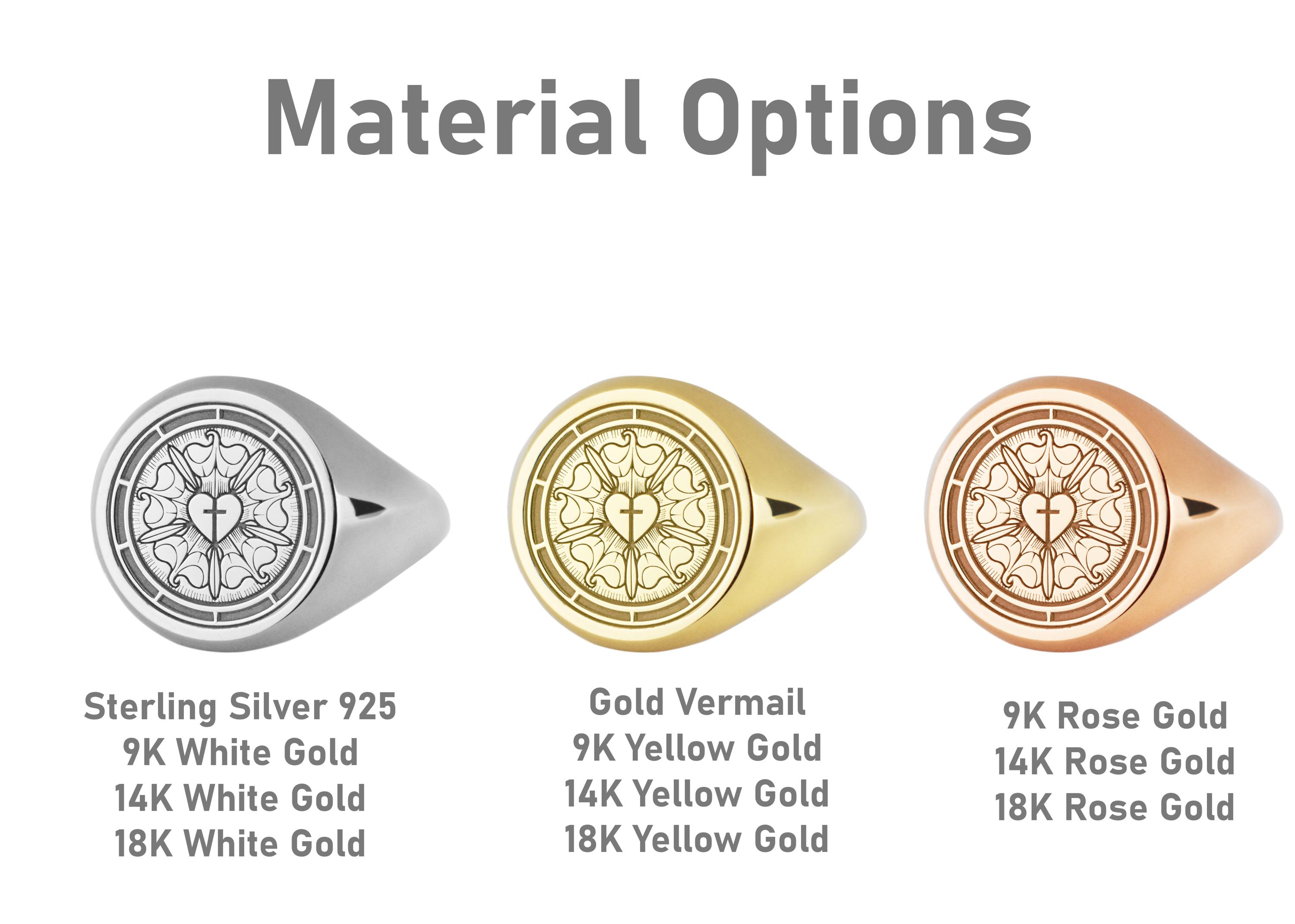 14K Gold Luther Rose Signet Ring, Martin Luther Seal Ring, Lutheran ...