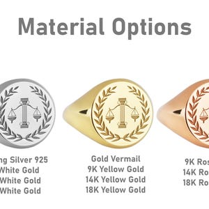 14K Gold Scales of Justice Signet Ring, Personalized Justice Scale Ring ...