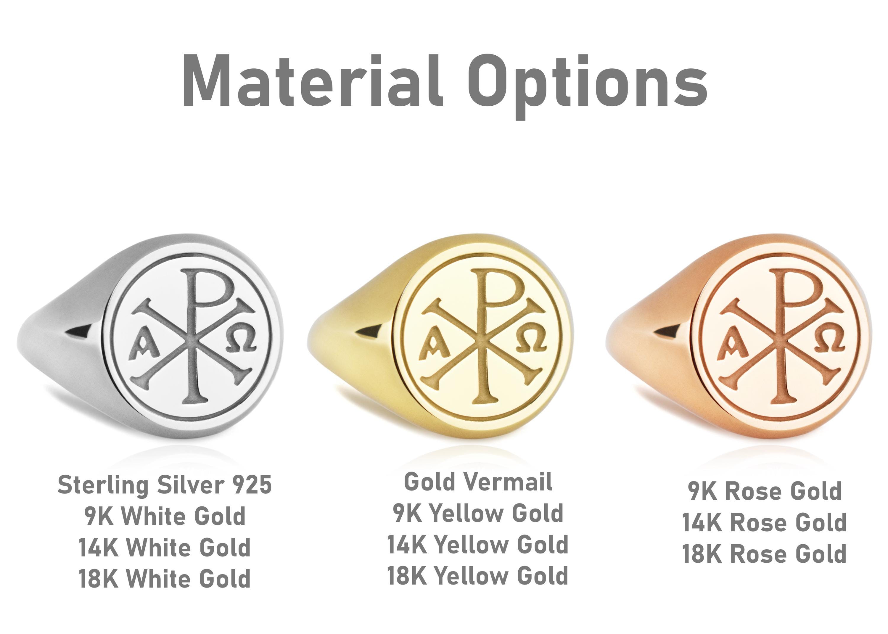 14K Gold Chi Rho Symbol Signet Ring, Greek PX Jewelry, Christogram Ring ...