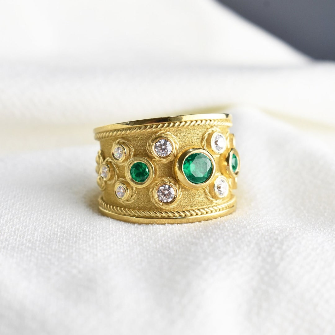 Gold Spanish Emerald Ring, 18th Century Spanish Gold Jewelry, Iberian ...