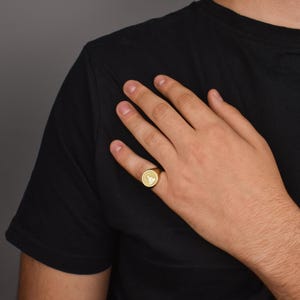 14K Gold Buddha Statue Signet Ring, Meditation Jewelry, Peaceful Zen ...