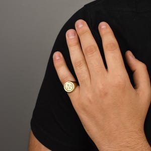 14K Gold Scales of Justice Signet Ring, Personalized Justice Scale Ring ...