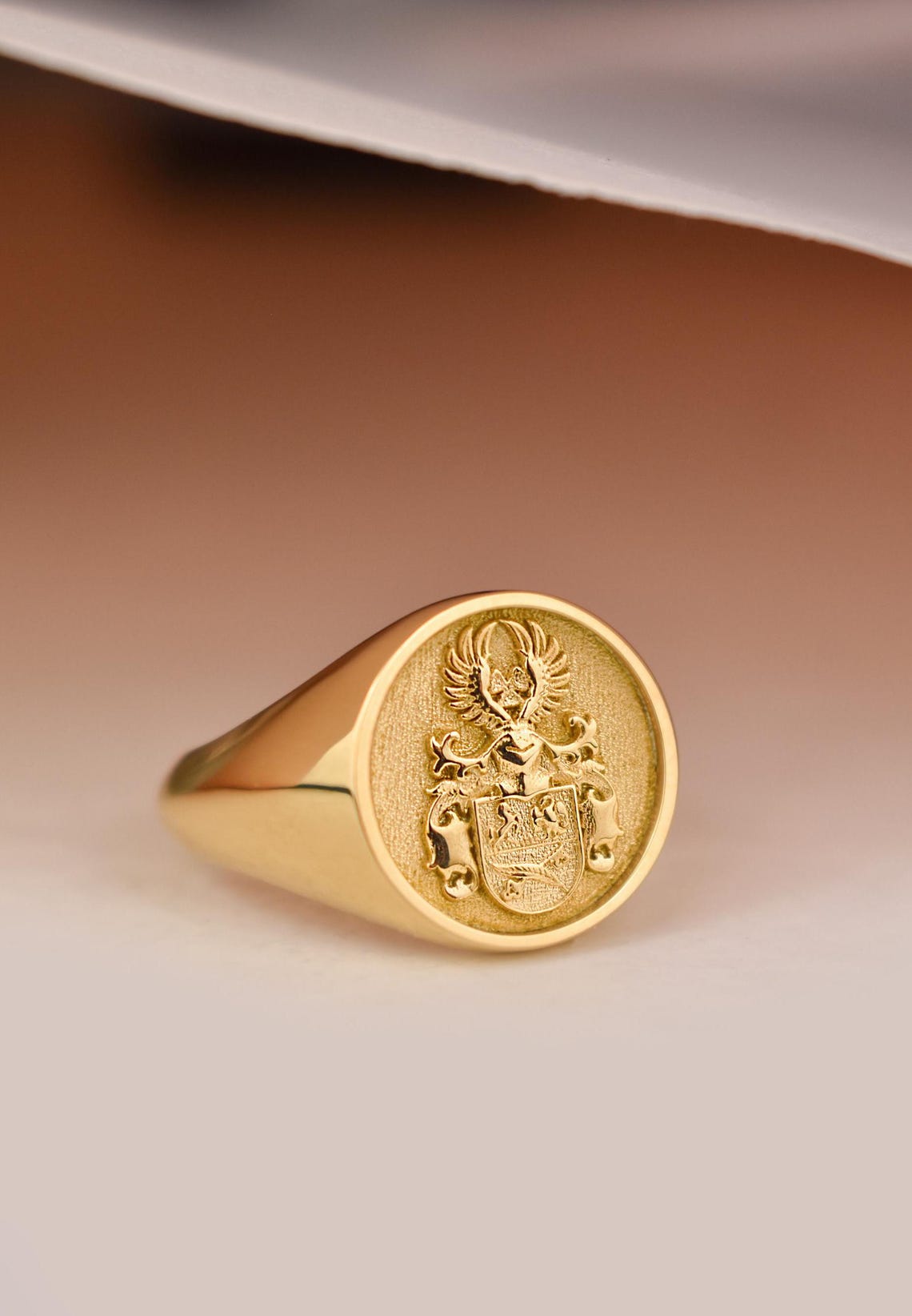 Custom Family Crest Signet Ring for Men & Women, Personalized Coat of ...