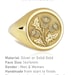 14K Solid Gold Thistle Signet Ring, Scottish Thistle Ring, Round Gold ...