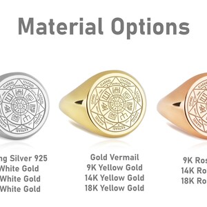 14K Gold Seven Archangel Signet Ring, Occult Signet Ring, Seal of the 7 ...