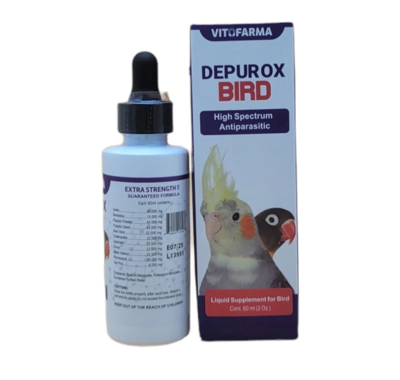 Dewormer for Bird Vitofarma Depurox Bird 60ml ANTIPARASITIC SUPPLEMENT ...