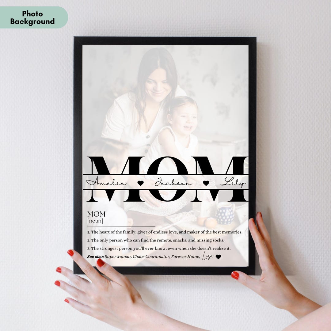 Custom Mom Name Print With Kids’ Names, Personalized Mother Quote Wall ...