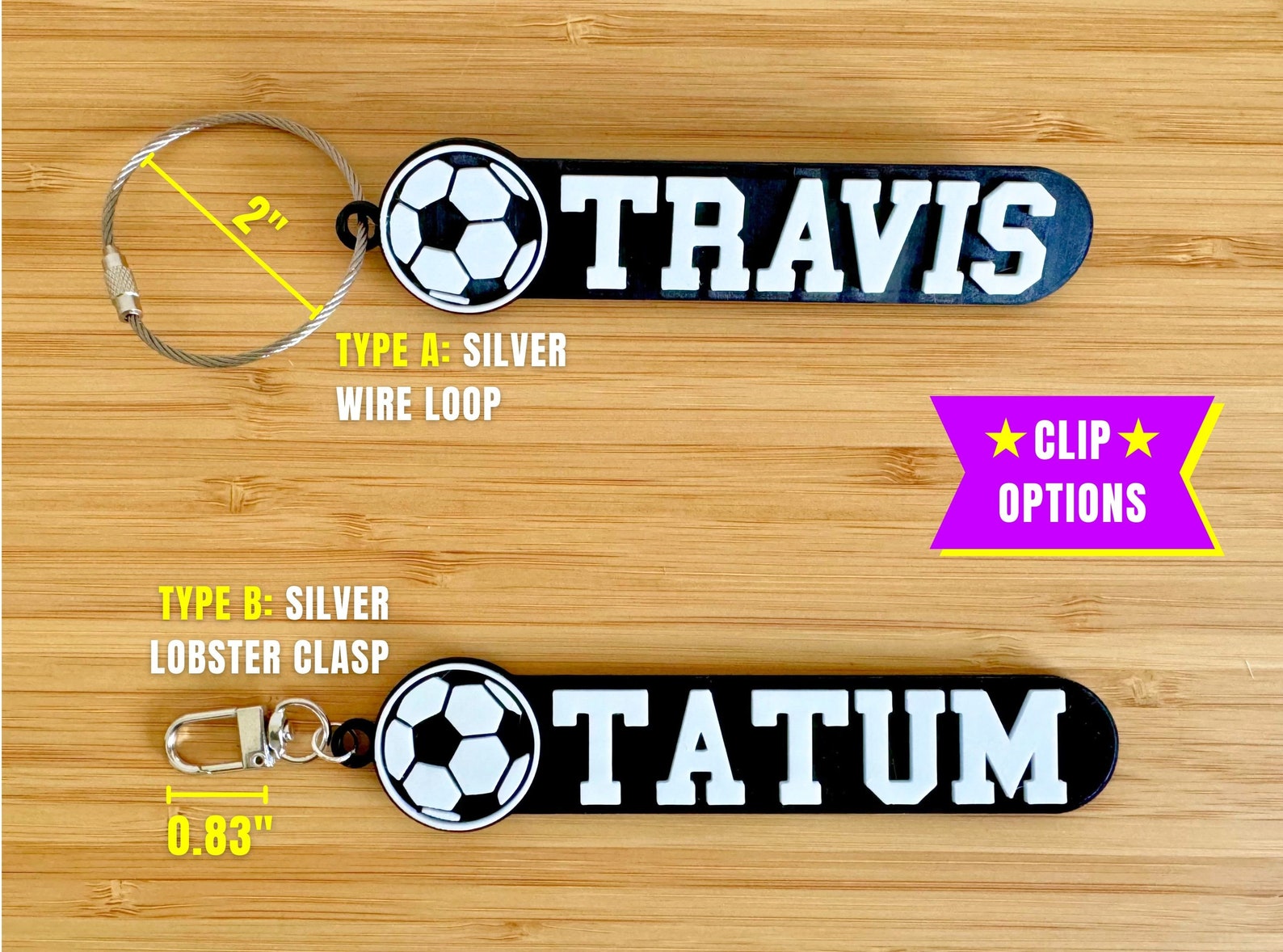 Personalized Soccer Keychain, 3D Printed Name Tag, Bag Charm - Etsy