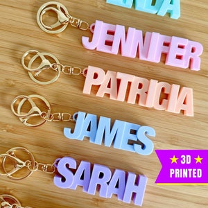 Personalized Name Keychain, 3D Printed, Name Tag, Bag Charm, Keyring ...