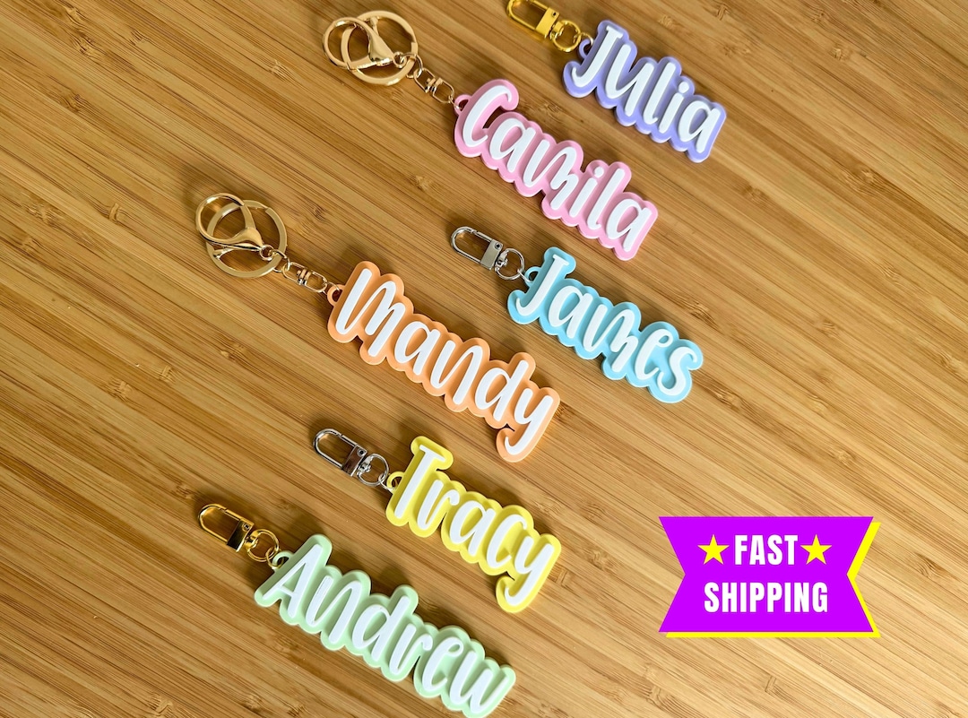 Personalized Name Keychain, Multicolor Keychain, 3D Printed, Name Tag ...