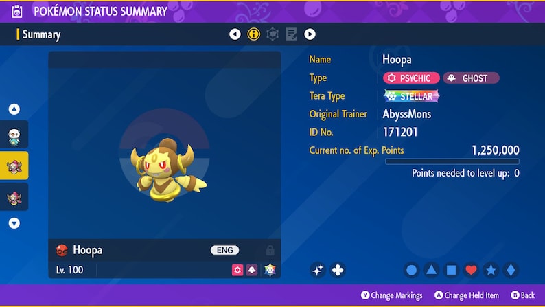 MAX TM Shiny Hoopa 6IV FREE Masterball Pokémon Scarlet Violet - Etsy