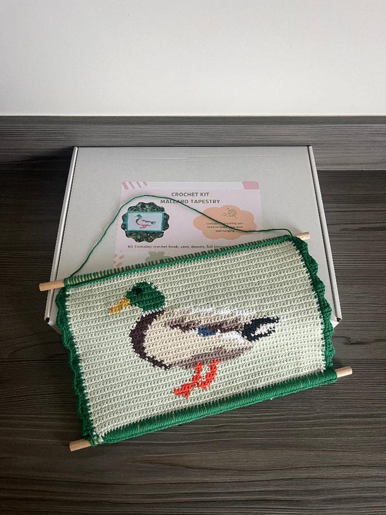 Crochet Tapestry Kit DIY - Mallard Wall Hanging Make Your Own - Etsy UK