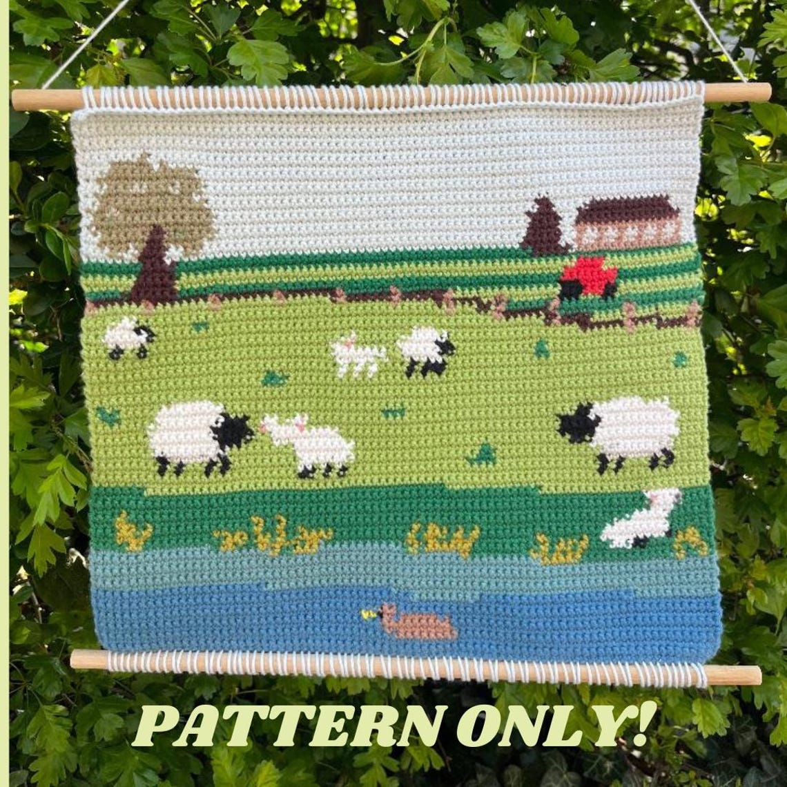 Sheep Farm Countryside Tapestry Crochet Pattern - Etsy