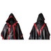 Handmade Black and Red Leather Hooded Cloak , Leather Cloak for Cosplay ...
