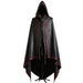 Handmade Black and Red Leather Medieval Hooded Cloak , Leather Cloak ...