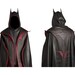 Pure Black and Red Leather Hooded Cloak , Leather Cloak for Cosplay ...