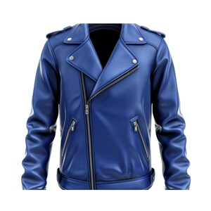 Blue Men's Racing 100% Genuine Leather Jacket for Men, Motorcycle Racer ...