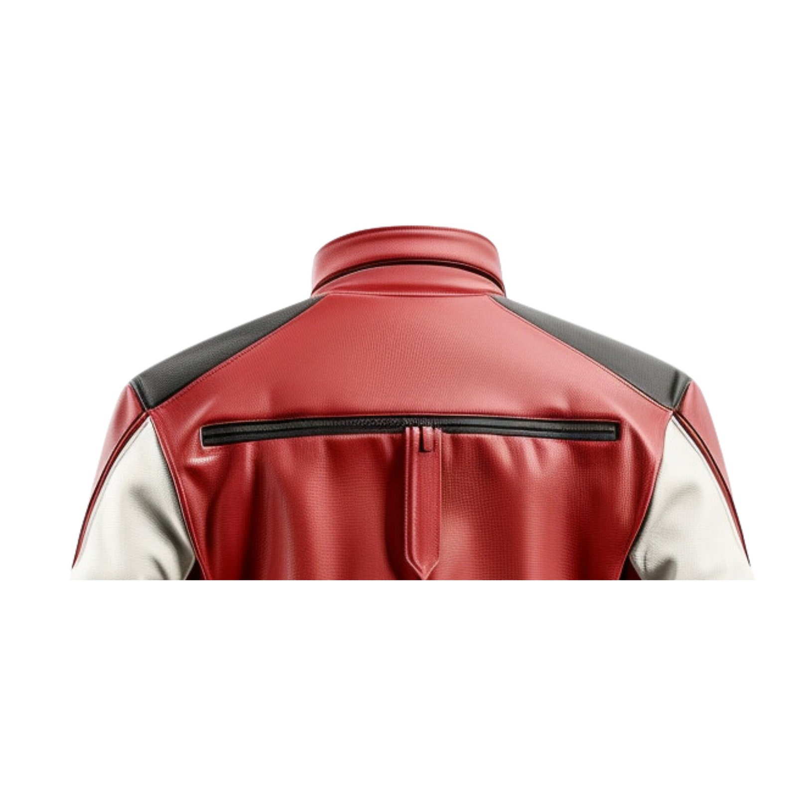 Red and White Men's Racing 100% Genuine Leather Jacket for Men ...